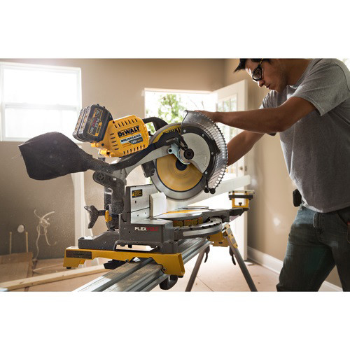 Dewalt 120V MAX FlexVolt Cordless Lithium Ion 12 in. Fixed Compound Miter Saw Kit with Batteries and Adapter