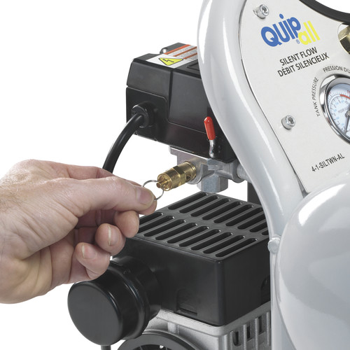 Quipall Ultra Quiet 1 HP 4.6 Gallon Oil-Free Twin Stack Air Compressor