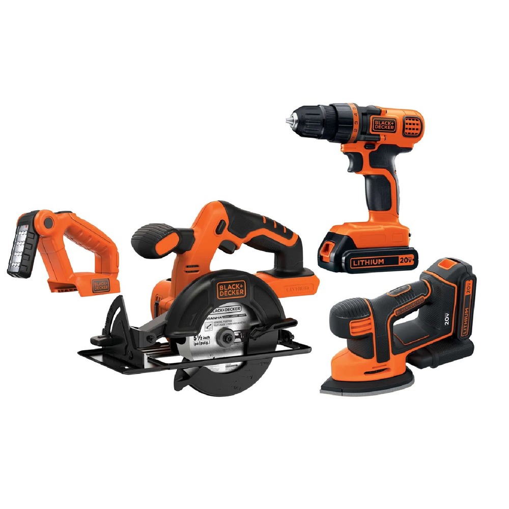 Black & Decker 20V MAX Lithiuim Ion 4-Tool Combo Kit - BD4KITCDCMSL ...