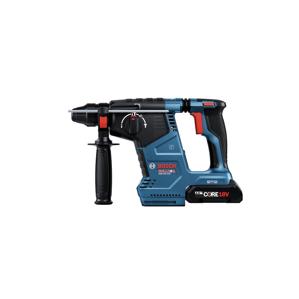 Bosch 18V Brushless Lithium-Ion 1 in. Cordless SDS-Plus Bulldog Rotary Hammer Kit with 2 ...
