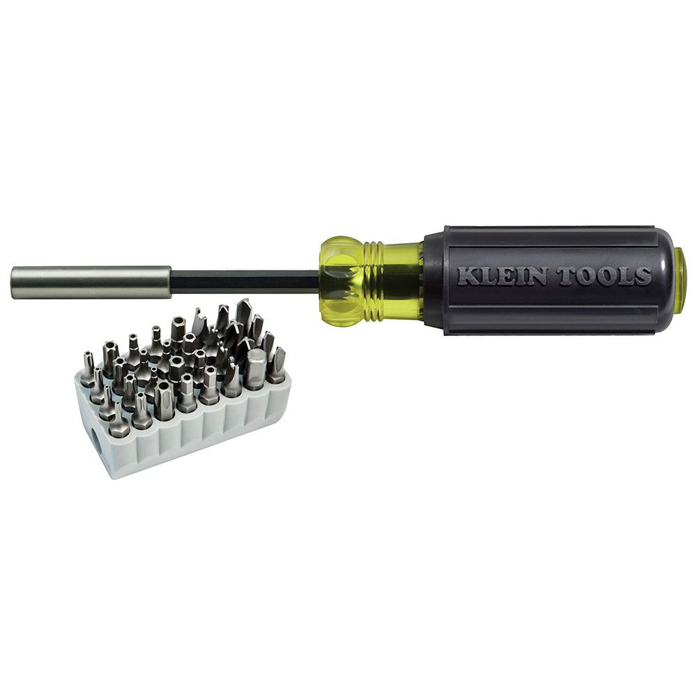 Klein Tools Magnetic Screwdriver with 32 Tamperproof Bits Set - 32510 ...