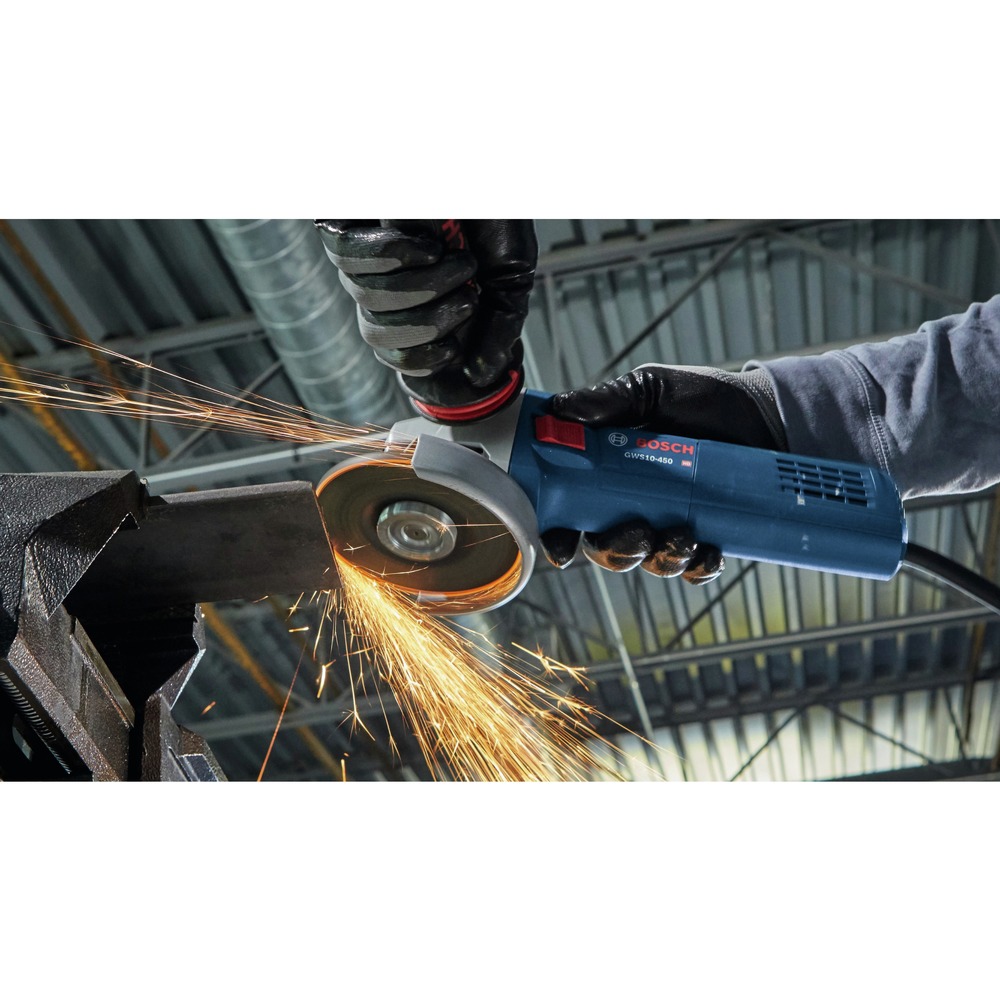Factory Reconditioned Bosch 120V 10 Amp 4-1/2 in. Corded Ergonomic Angle Grinder with Lock-On ...