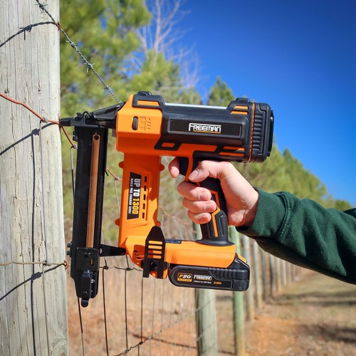 Freeman PE20VTFS16 20V Lithium-Ion 1 in. Cordless 16-Gauge Fencing ...