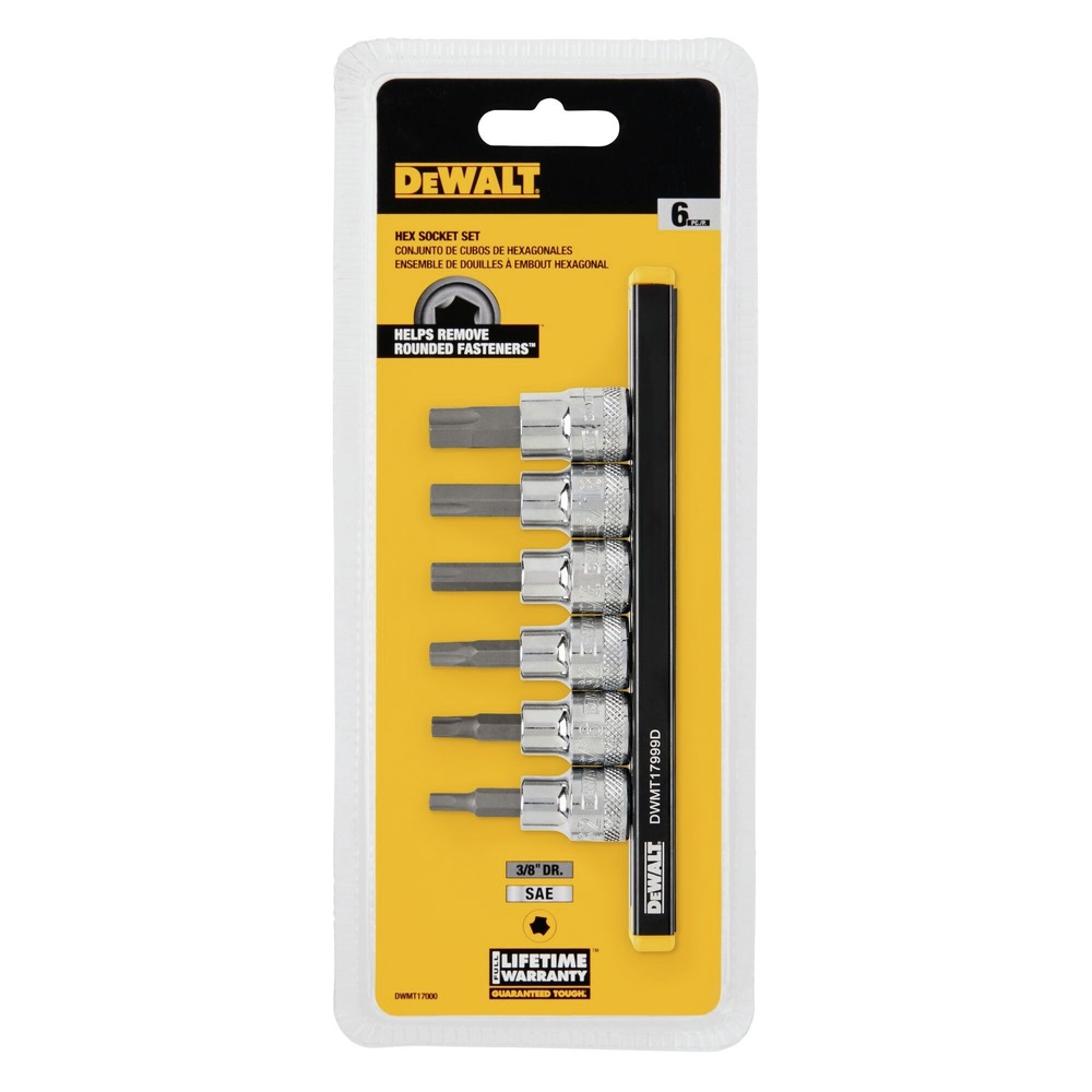 Dewalt (6-Piece) 3/8 in. Drive SAE Hex Bit Socket Set