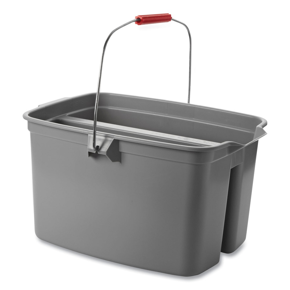 Rubbermaid Commercial 262888GY 19 qt. Plastic Double Utility Pail ...